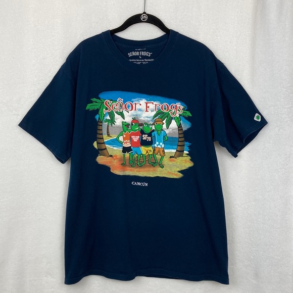 Senor Frogs | Shirts | Seor Frogs Bar Cancun Graphic Tshirt Sz Large ...